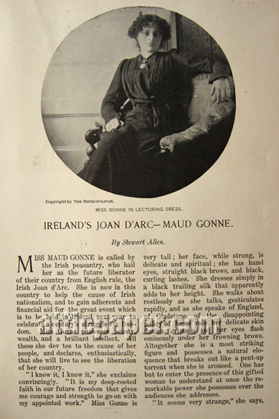 1898 Ireland's Maud Gonne Article & Photos, Old Magazine Articles