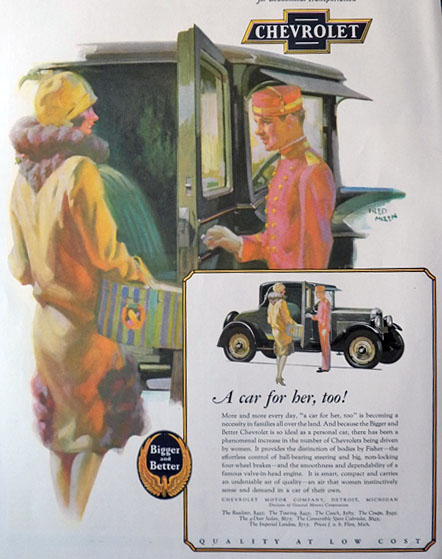 1928 Chevy Roadster Ad ~ Fred Mizen Art, Vintage Chevy Ads