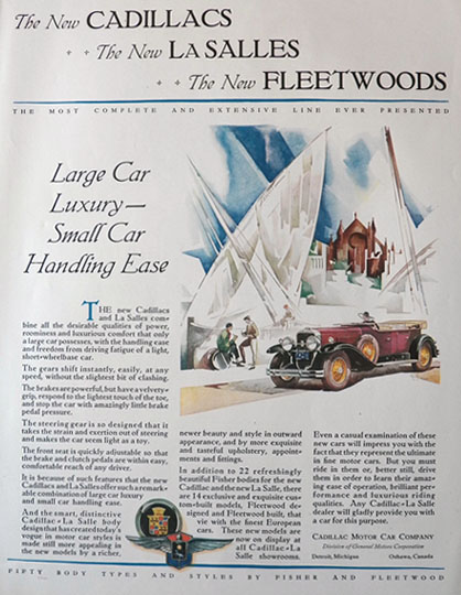 1928 Cadillac Ad ~ Cadillacs, LaSalles, Fleetwoods, Vintage Cadillac Ads