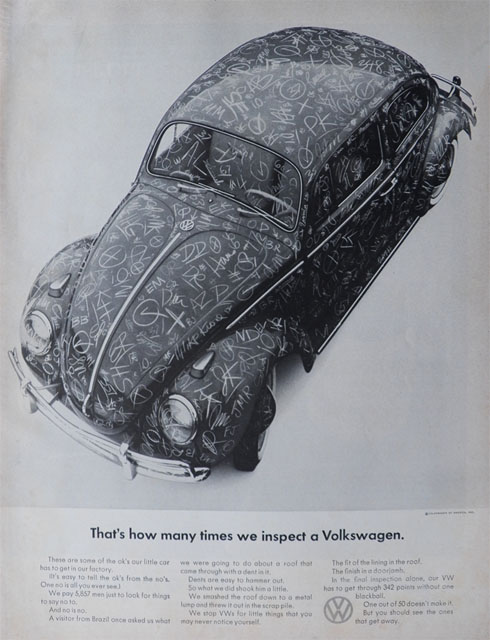 1965 Volkswagen VW Beetle Ad ~ Inspection, Classic Vintage Volkswagen ...