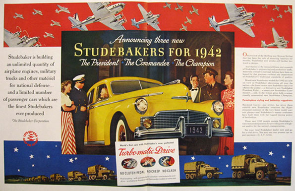 1942 Studebaker WWII Patriotic Ad, Vintage Car Ads ~ Other