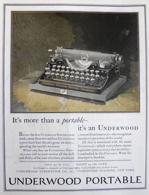 1923 Underwood Typewriter Ad ~ More Than a Portable, Vintage Ads (Misc)