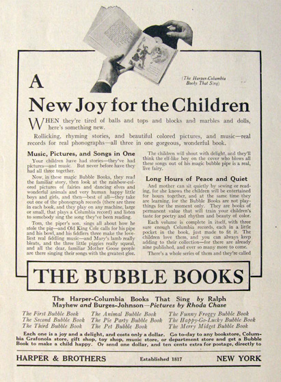 1919 Harper Brothers Bubble Books Ad, Vintage Magazine Ads