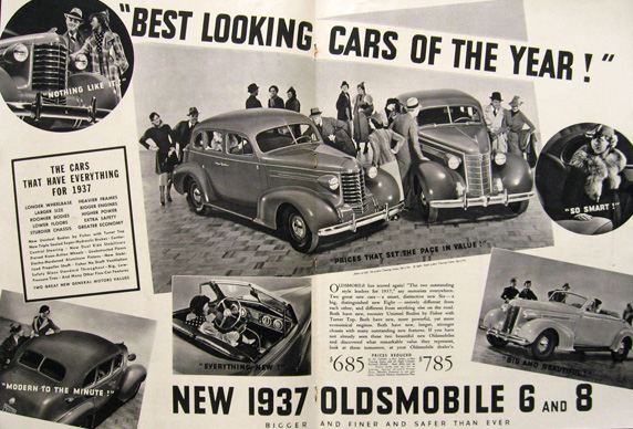 1937 Oldsmobile 6 & 8 Photo Ad ~ Best Looking Cars of the Year, Vintage ...