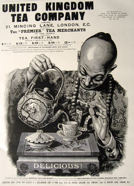 1894 United Kingdom Tea Company Ad ~ Asian Man Pours Tea, Vintage Soda ...