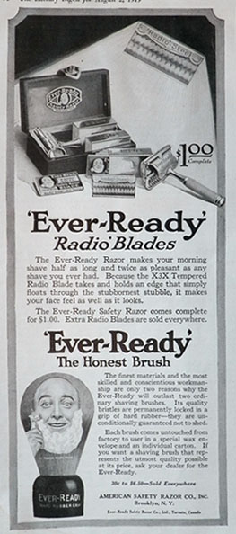 1919 Ever-Ready Razor & Radio Blades, Vintage Health & Beauty Ads
