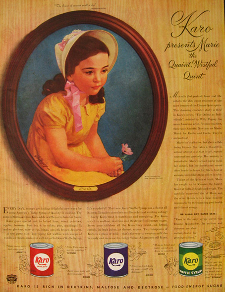 1941 Karo Syrup Ad ~ Willy Pogany Dionne Quint, Vintage Food & Candy Ads