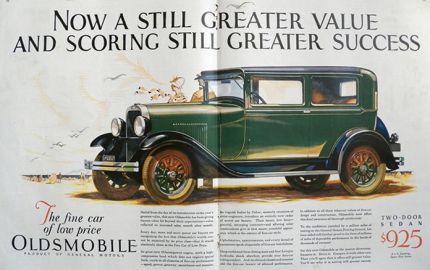 1928 Oldsmobile Sedan Ad ~ Greater Value, Vintage Car Ads ~ Other