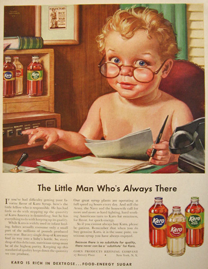 1942 WWII Karo Syrup Ad ~ Frank Bensing Art, Vintage Magazine Ads
