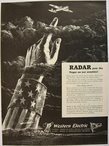 1943 Western Electric Ad ~ Radar, Vintage Magazine Ads