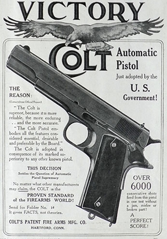 1911 Colt Automatic Pistol Ad, Vintage Sporting Goods Ads