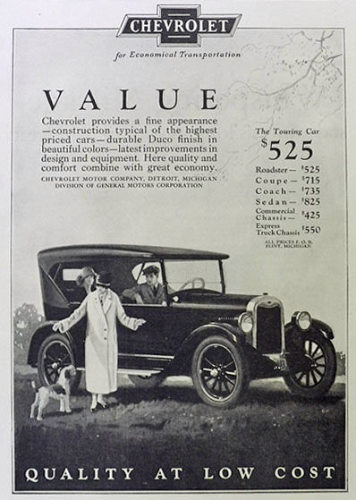1925 Chevy Touring Car Ad, Vintage Chevy Ads