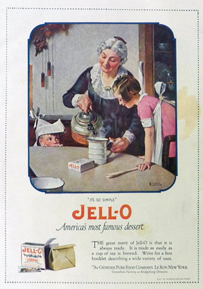 1923 Jello Ad ~ Grandma Makes Jello ~ Norman Rockwell, Vintage Food Ads ...