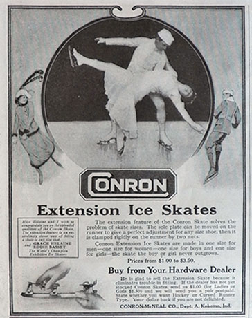 1916 Antique Conron Extendable Ice Skates Ad ~ Resizeable, Vintage ...