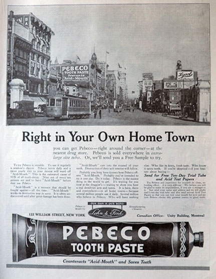 1916 Pebeco Toothpaste Ad ~ Newark NJ Trolley Car Photo, Vintage Health ...