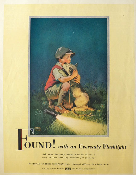 1932 Eveready Flashlight Ad ~ Boy Finds Lost Dog ~ CUTE!, Vintage ...