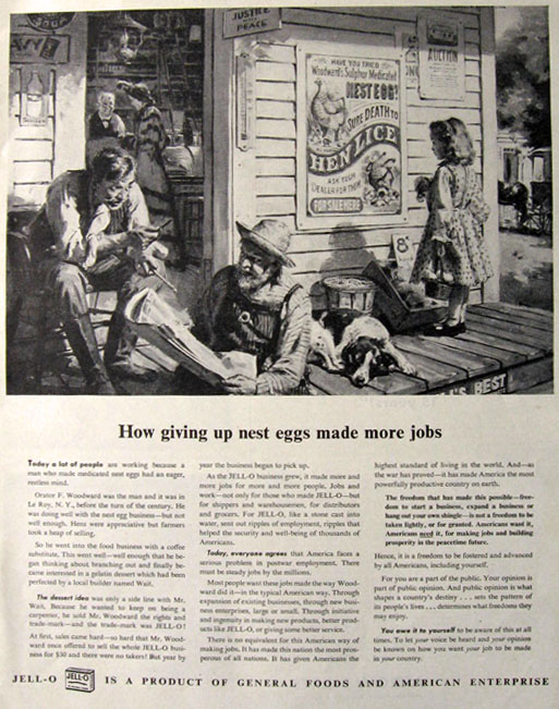 1946 Jello Ad ~ Orator F. Woodward ~ LeRoy, NY, Vintage Food Ads (Other)