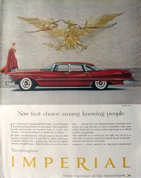 1958 Chrysler Imperial Ad ~ First Choice, Vintage Magazine Ads