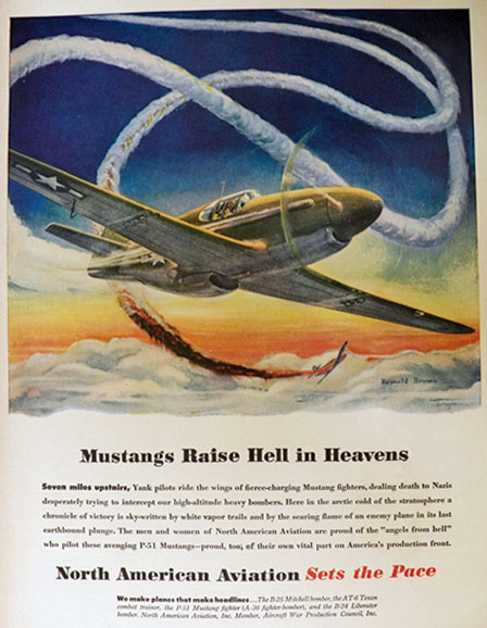 1944 North American Aviation Ad ~ Mustangs Raise Hell, Vintage Plane ...