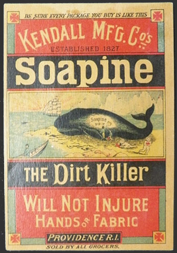 Soapine Soap, Providence, RI ~ Victorian Trade Card ~ Beached Whale ...