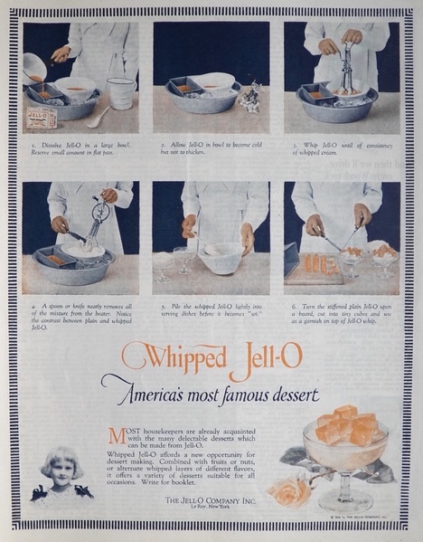 1924 Jello Ad ~ How to Make Whipped Jello, Vintage Food Ads (Other)