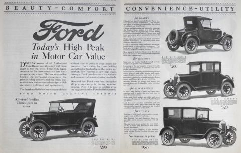 1925 Ford Ad ~ Touring, Runabout, Coupe, Tudor Sedan, Vintage Ford Ads