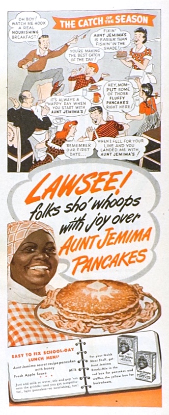1945 Aunt Jemima Pancakes Ad ~ Folks Sho' Whoops with Joy, Vintage Food ...