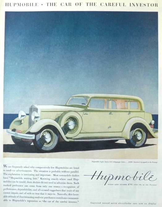 1932 Hupmobile Eight Ad ~ 5-Passenger Sedan, Vintage Car Ads ~ Other