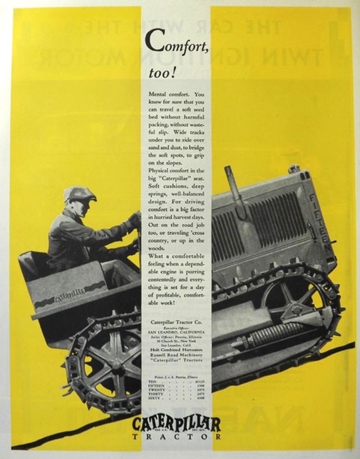 1929 Caterpillar Tractor Ad ~ Model Fifteen, Vintage Magazine Ads