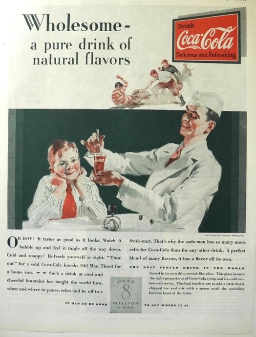 1929 Coca Cola Coke Ad ~ A Pure Drink, Vintage Health & Beauty Ads
