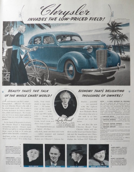 1937 Chrysler Royal Ad ~ The Talk of the Smart World, Vintage Car Ads ...