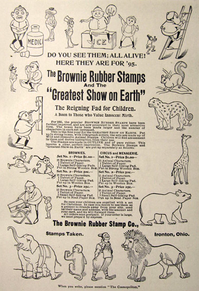 1895 Palmer Cox "Brownies" Rubber Stamps Ad, Vintage Ads (Misc)