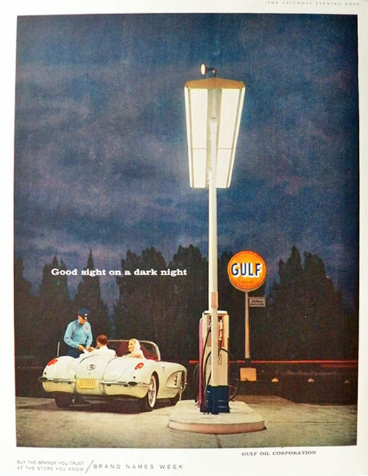 1959 Gulf Oil Ad ~ '59 Corvette, Vintage Gas & Oil Ads