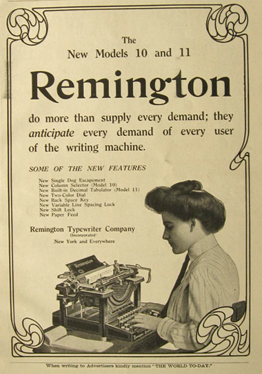 1909 Remington Typewriter Ad ~ Models 10 and 11, Vintage Ads (Misc)