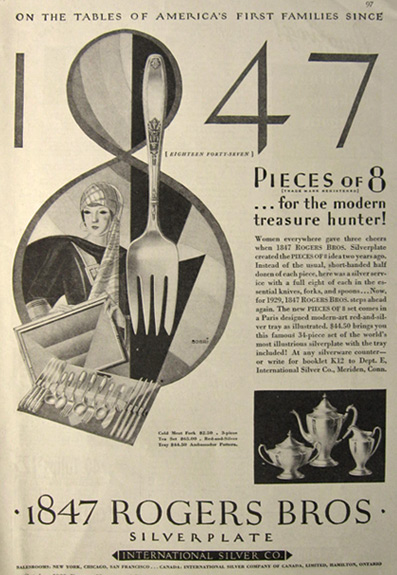 1929 Silverplate Ad ~ 1847 Rogers Bros. Ambassador Pattern, Vintage ...