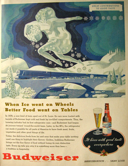 1948 Budweiser Beer Ad ~ William Welsh Art, Vintage Beer & Liquor Ads