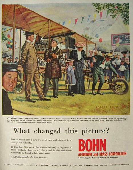 1954 Bohn Aluminum Ad ~ Early Aviation ~ Robert Thom, Vintage Ads (Misc)