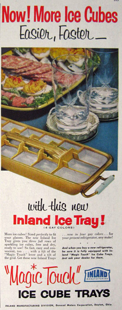 1954 Magic Touch Inland Ice Cube Trays Ad, Vintage Household Ads