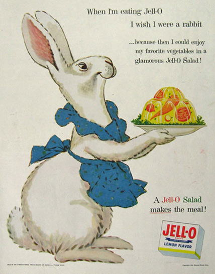 1954 Jello Ad ~ Wish I Were a Rabbit, Vintage Food Ads (Other)