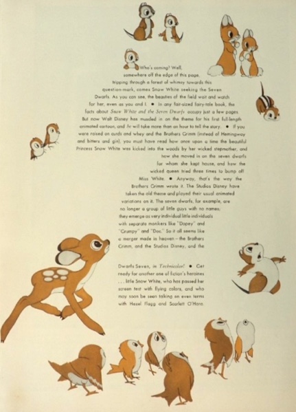 1938 Scarce Snow White Movie Ad ~ Bambi, Vintage Movie Ads