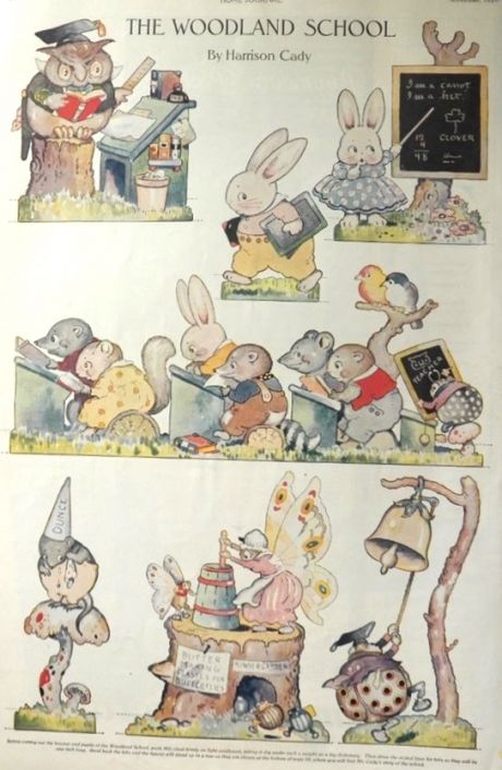 1920 Harrison Cady Cutouts ~ The Woodland School, Antique Prints for ...