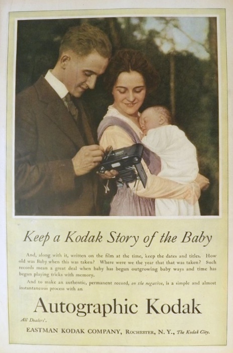 1917 Autographic Kodak Ad ~ Kodak Story of the Baby, Vintage Radio ...