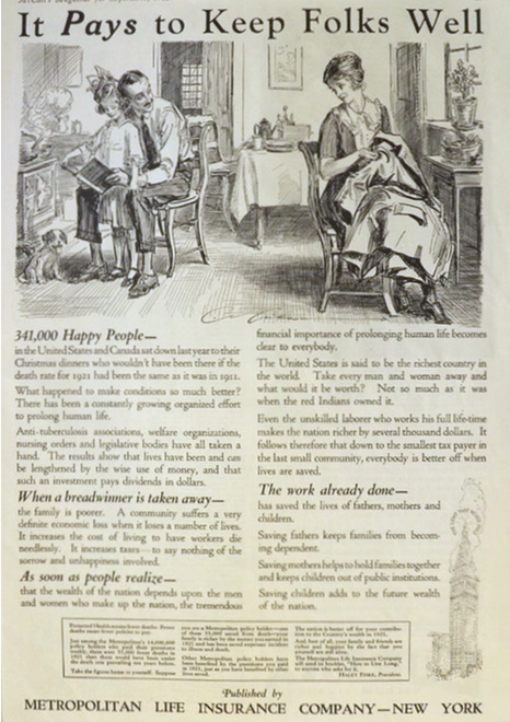 1922 Met Life Insurance Ad ~ Charles Dana Gibson, Vintage Banking ...