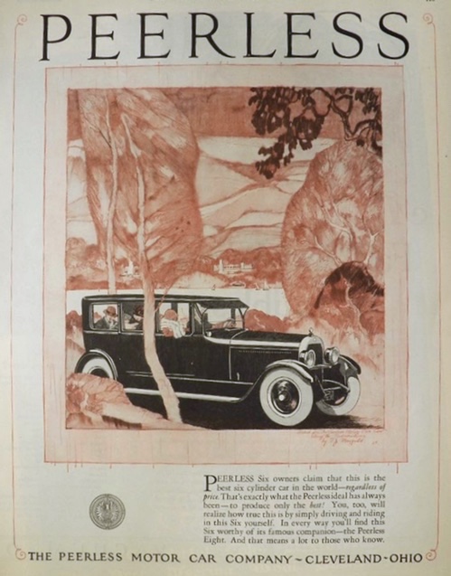 1924 Peerless Six Automobile Ad ~ F.J. Mayfield Hudson River, Vintage ...