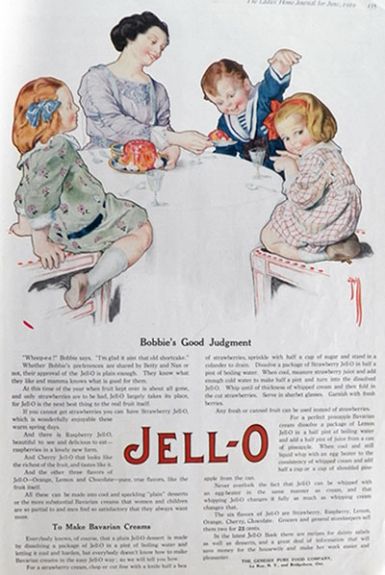 1919 Large Jello Ad ~ Rose O'Neill Color Art, Vintage Food Ads (Other)