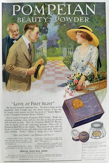 1919 Pompeian Beauty Powder Ad ~ Love at First Sight, Vintage Health ...