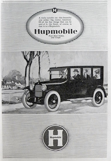 1920 Hupmobile Four Door Sedan Ad ~ Notable Car, Vintage Car Ads ~ Other
