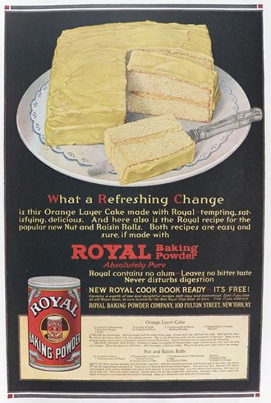 1920 Royal Baking Powder Ad ~ Orange Layer Cake Recipe, Vintage Baking Ads