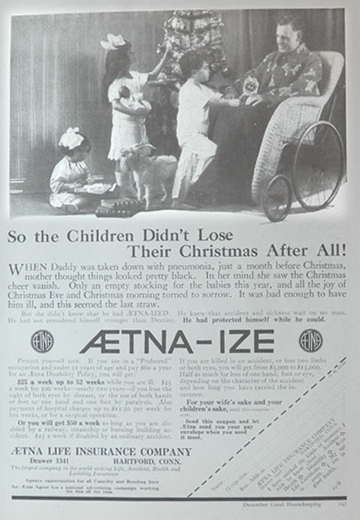 1916 Aetna Life Insurance Ad ~ Antique Wicker Wheelchair, Vintage ...