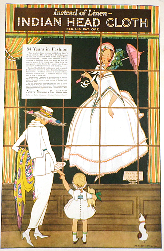 1919 Indian Head Cloth Ad ~ Marjory C. Woodbury, Vintage Clothing ...